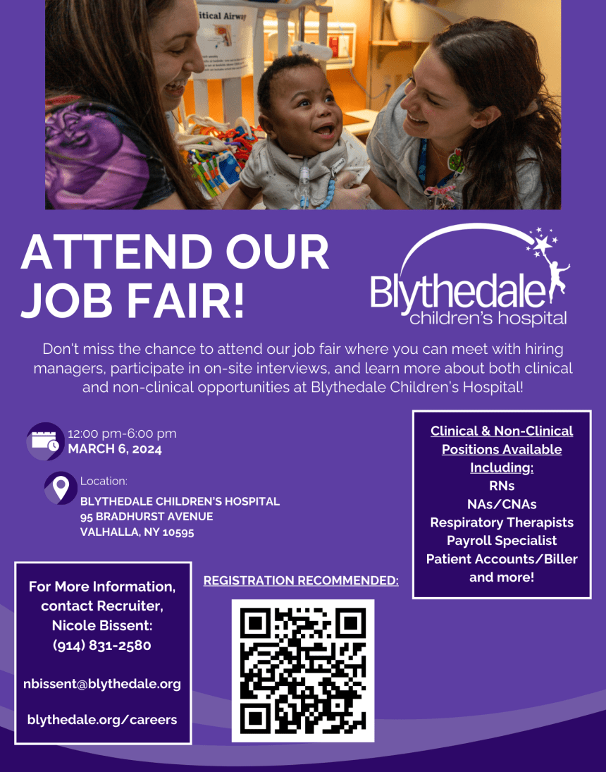 Blythedale Children's Hospital Job Fair | Blythedale Children's Hospital